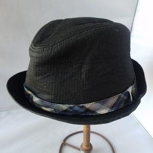 Pamoa | Accessories | Pamoa Black Fedora Hat Plaid Ribbon Cotton | Poshmark